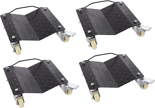Amazon.com: CNCEST 4 Pcs Heavy Duty Tire Car Wheel Dolly Skate Tow ...