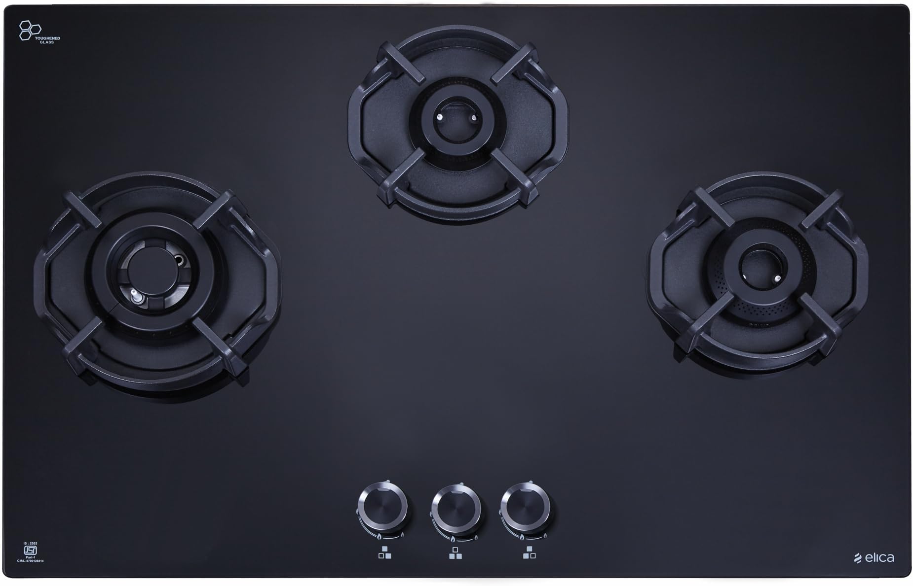 Elica Hob 4 Italian Burner Auto Ignition Glass Top with Direct Multi ...