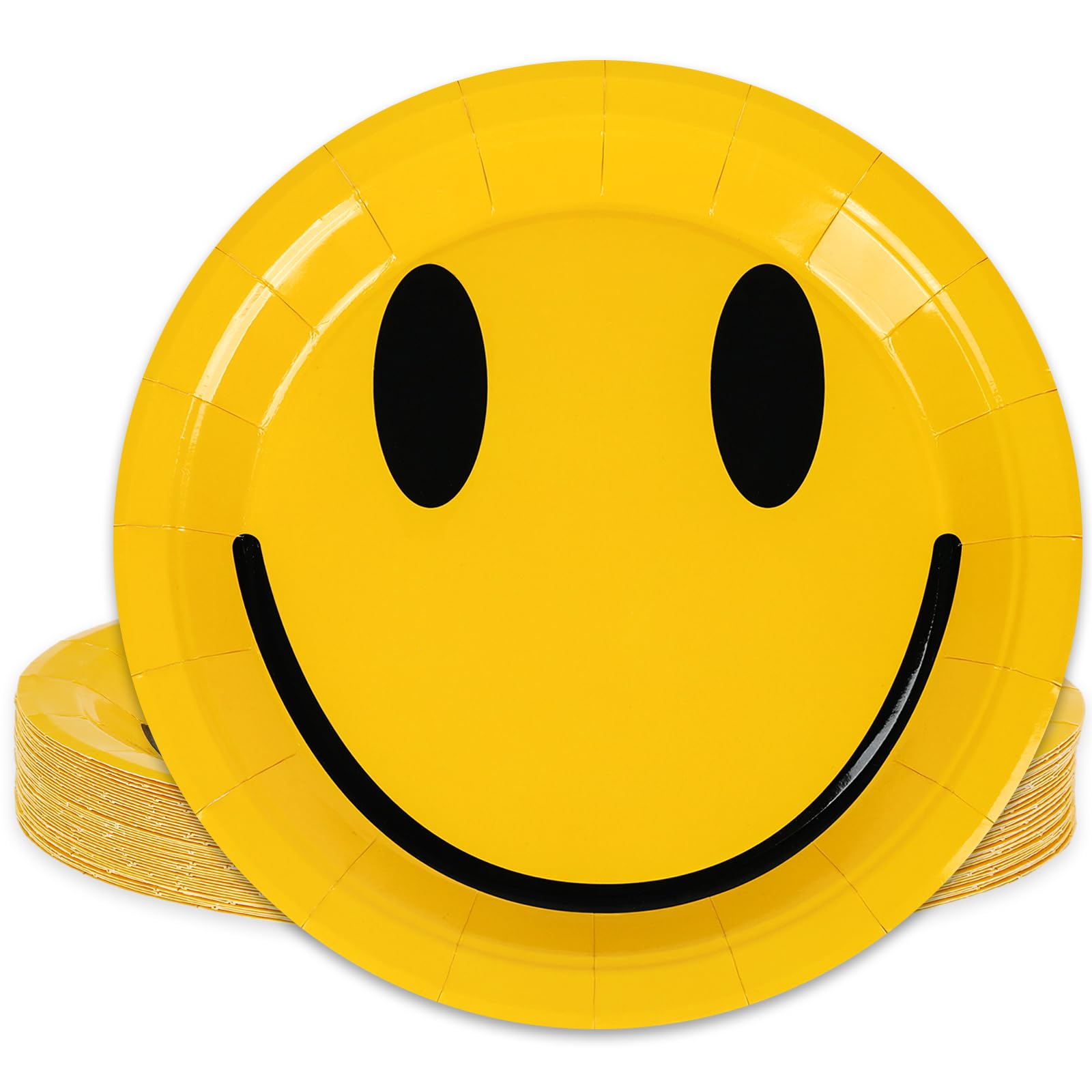 Amazon.com: Whaline One Happy Dude Paper Plates Smile Face Disposable ...