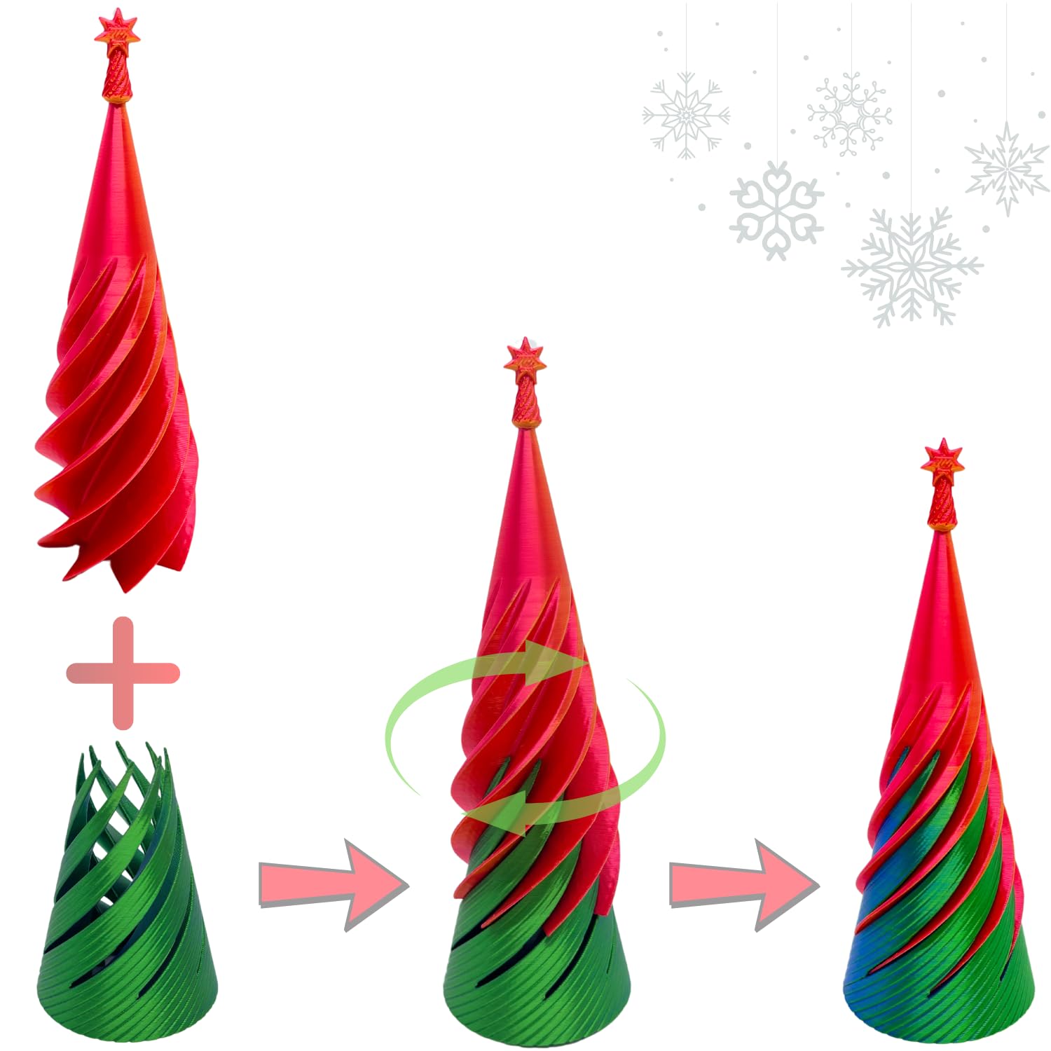 Snapklik.com : 3D Printed Christmas Tree Decorations, Impossible Cone ...