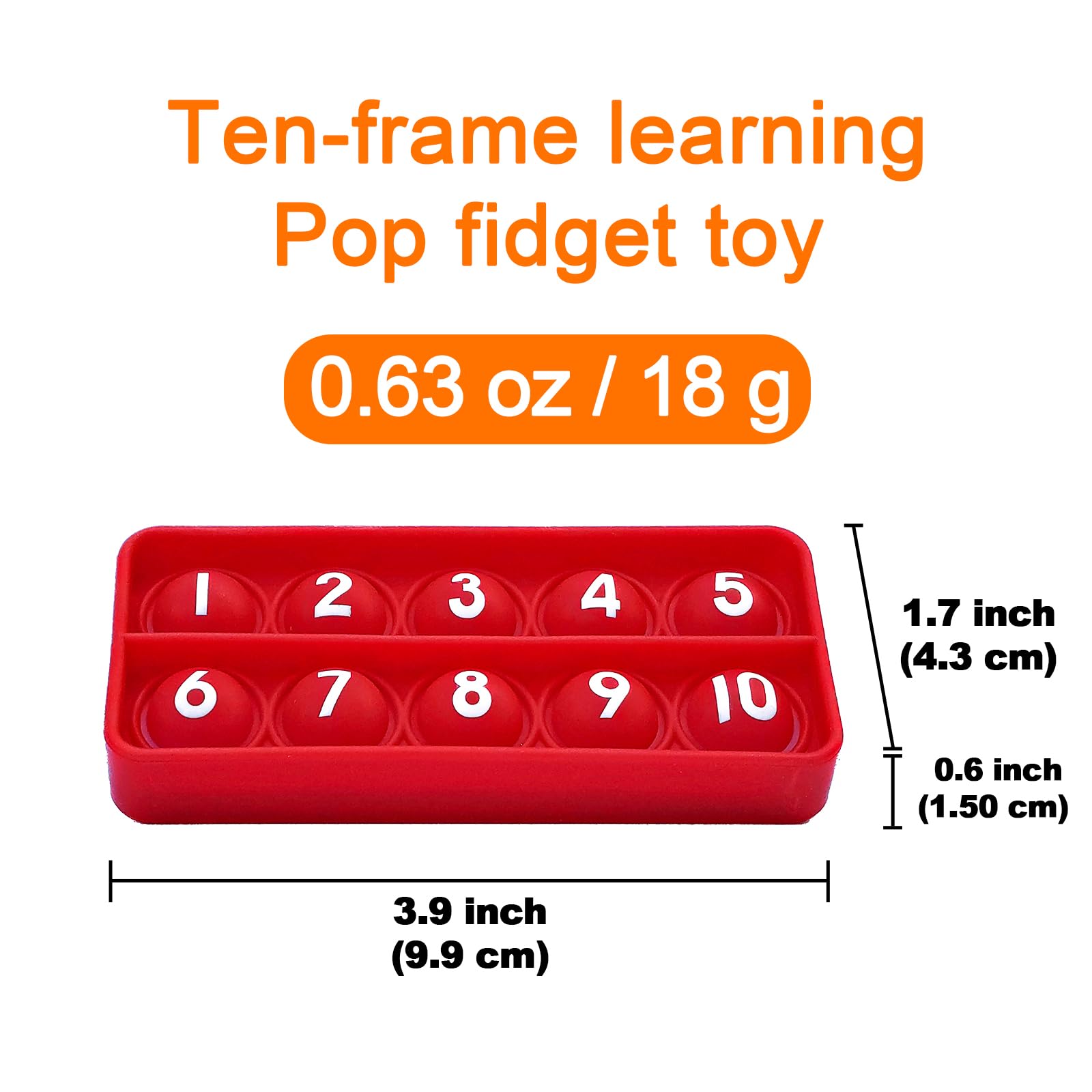 Snapklik.com : Ten Frame Pop Math Manipulatives - Set Of 6 Silicone ...
