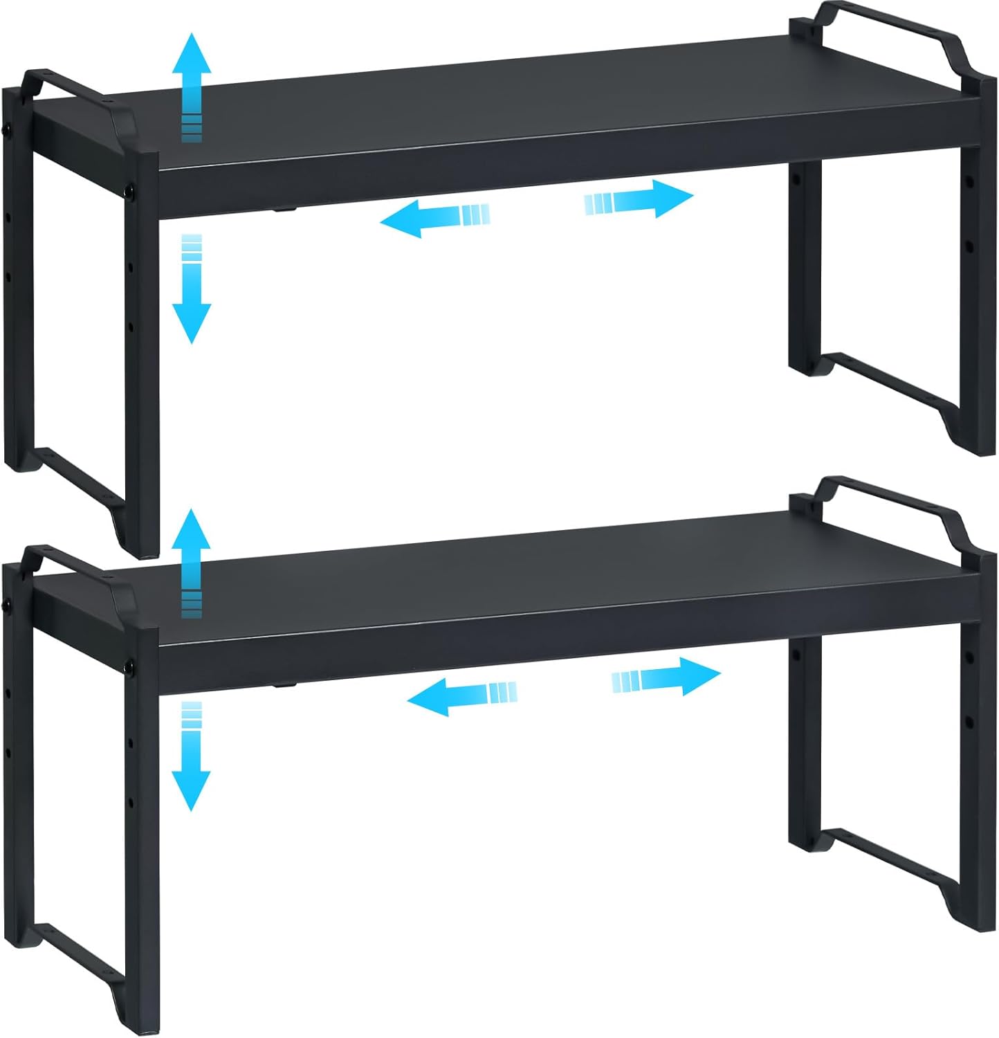 Amazon.com: 25.5 Inches 2 Pack Expandable Cabinet Shelves, Stackable ...