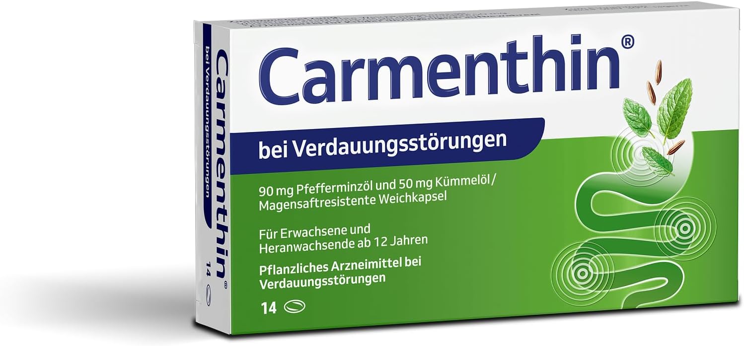 Carmenthin For digestive disorders, 14 soft capsules, herbal medicine ...