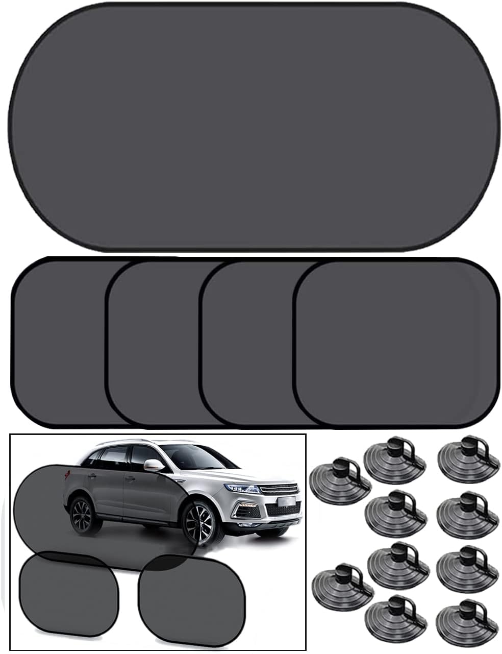 5PCS Car Window Shades Kit, 4 Car Sun Side Window Car Sun Shades, Sun ...