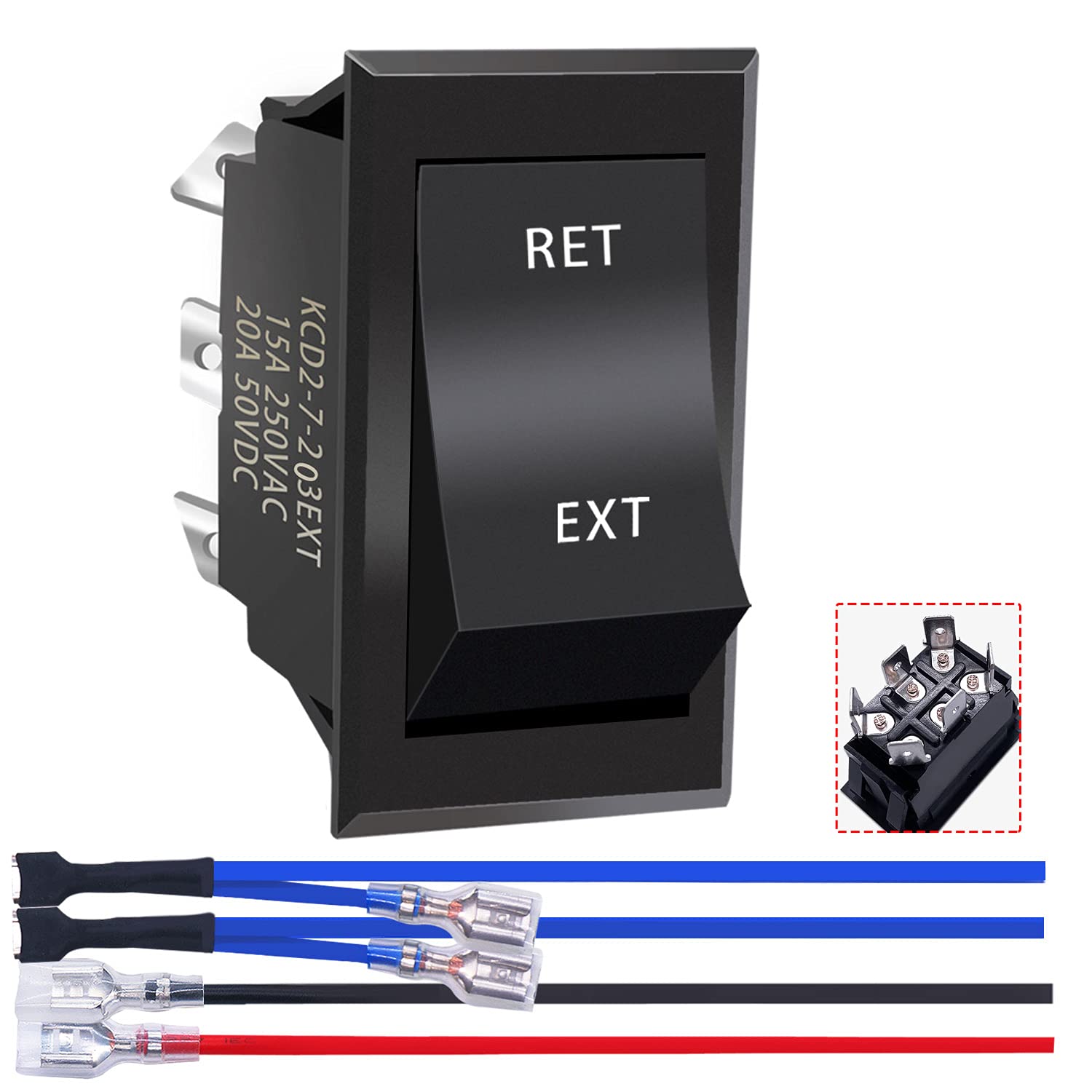 Buy mankk Reverse Polarity Toggle Rocker Switch RV Power Jack Latching ...