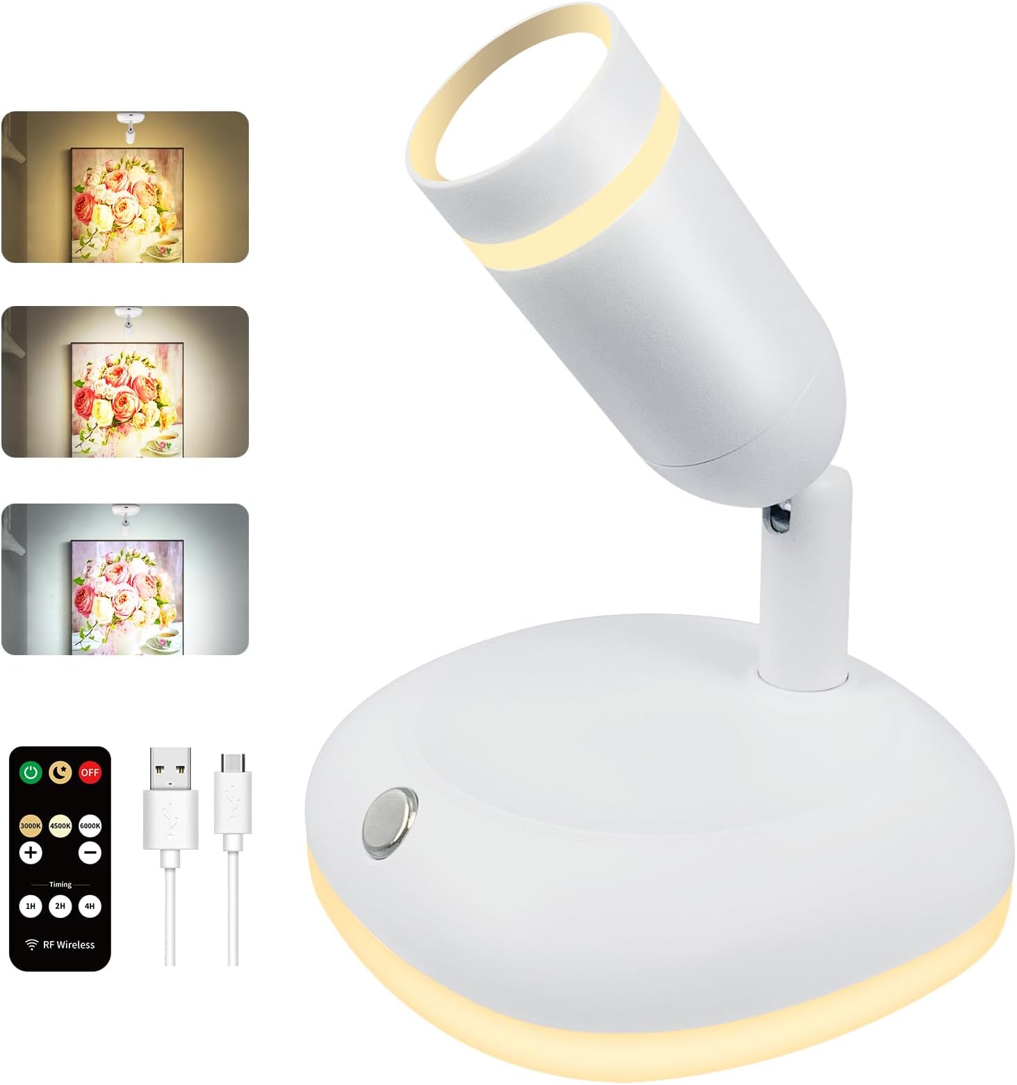 URTOM Wireless Spot Lights Indoor with Remote Rechargeable LED ...