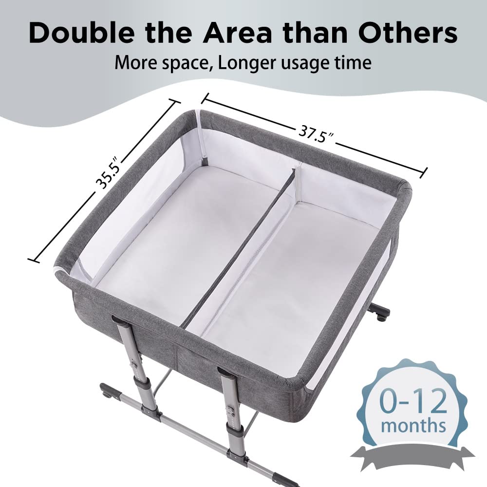 Ihoming moisés doble para bebé, moisés doble cama junt...B09C3138BW ...