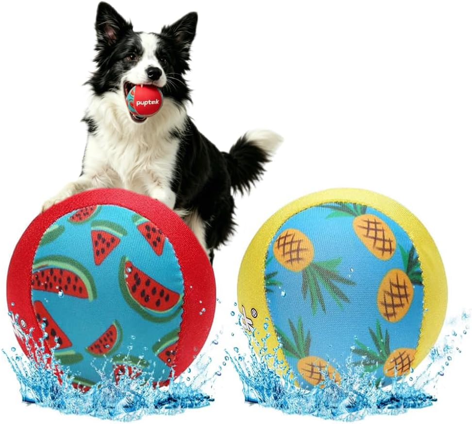 Pet Supplies : PUPTECK Floating Dog Pools Water Toys, Bouncing Balls 2 ...