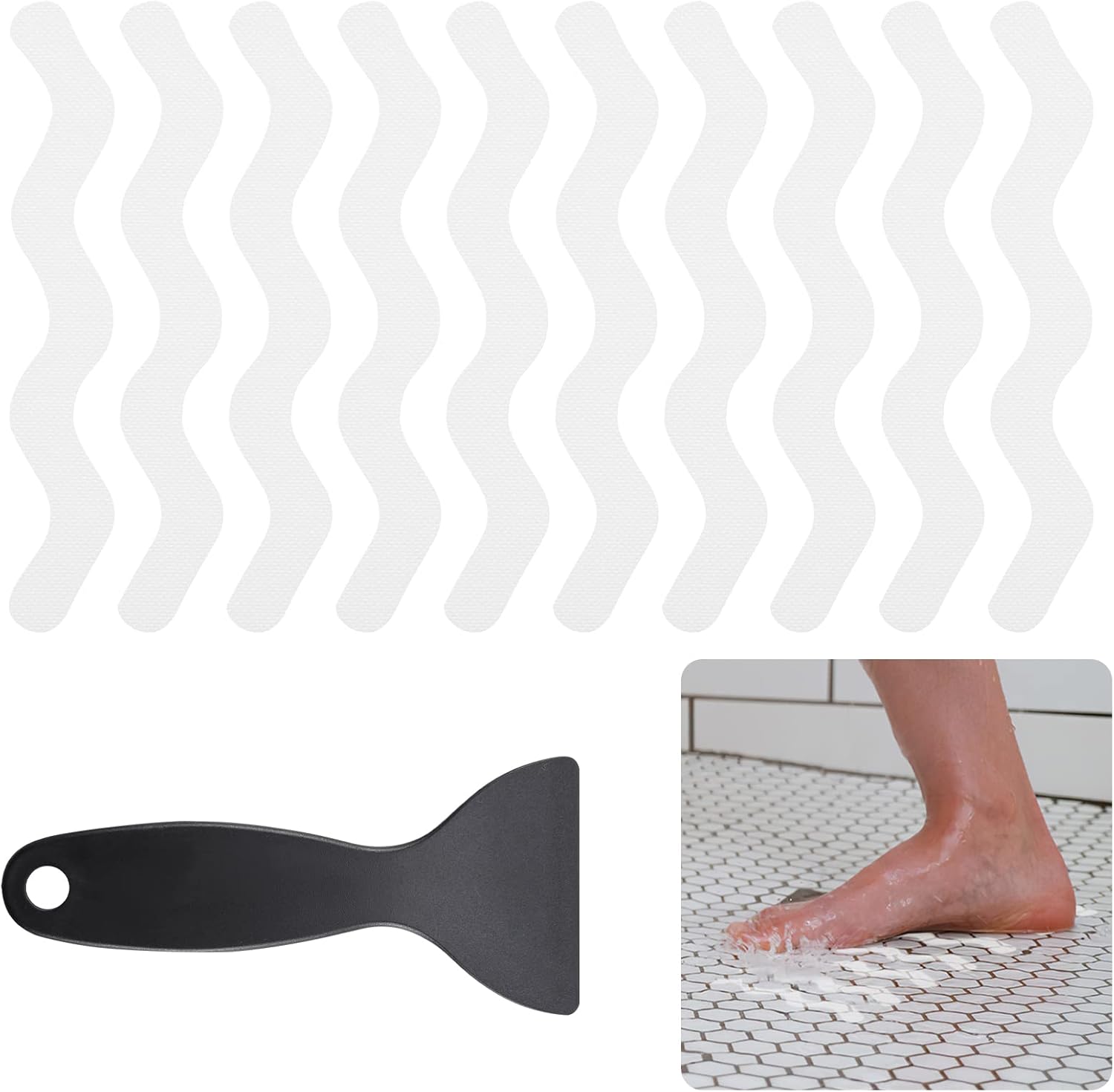 Amazon.com: AMIR 36 PCS Anti Slip Shower Stickers, Bathtub Non Slip ...