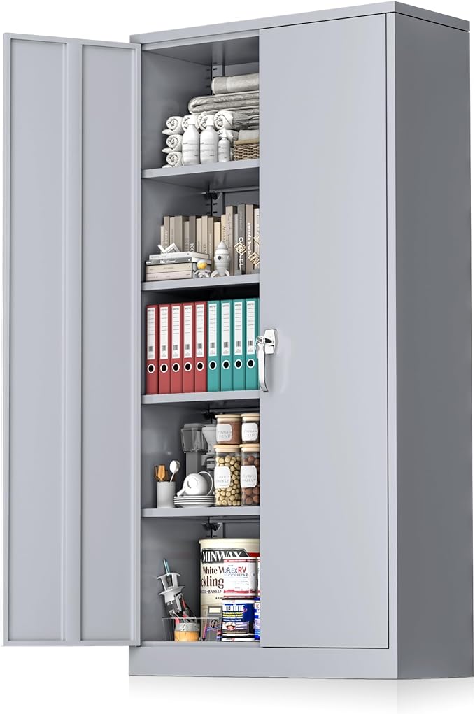 Amazon.com: Atripark 72" Metal Storage Cabinet with Locking Doors and 4 ...
