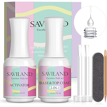 Amazon.com: 2 in 1 Dip Powder Top & Base Coat and Activator for Dipping ...