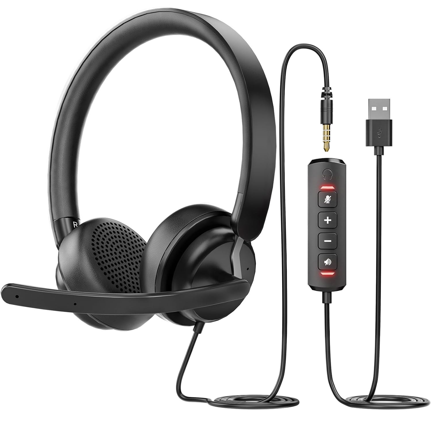 awatrue USB Headset with Microphone for PC, Computer Headset with Noise ...