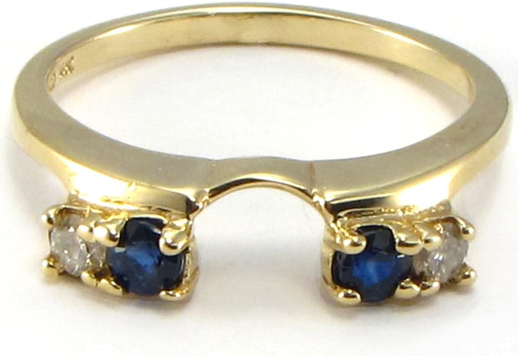 Amazon.com: 14k Yellow Gold Sapphire & Diamond Ring Wrap Guard ...