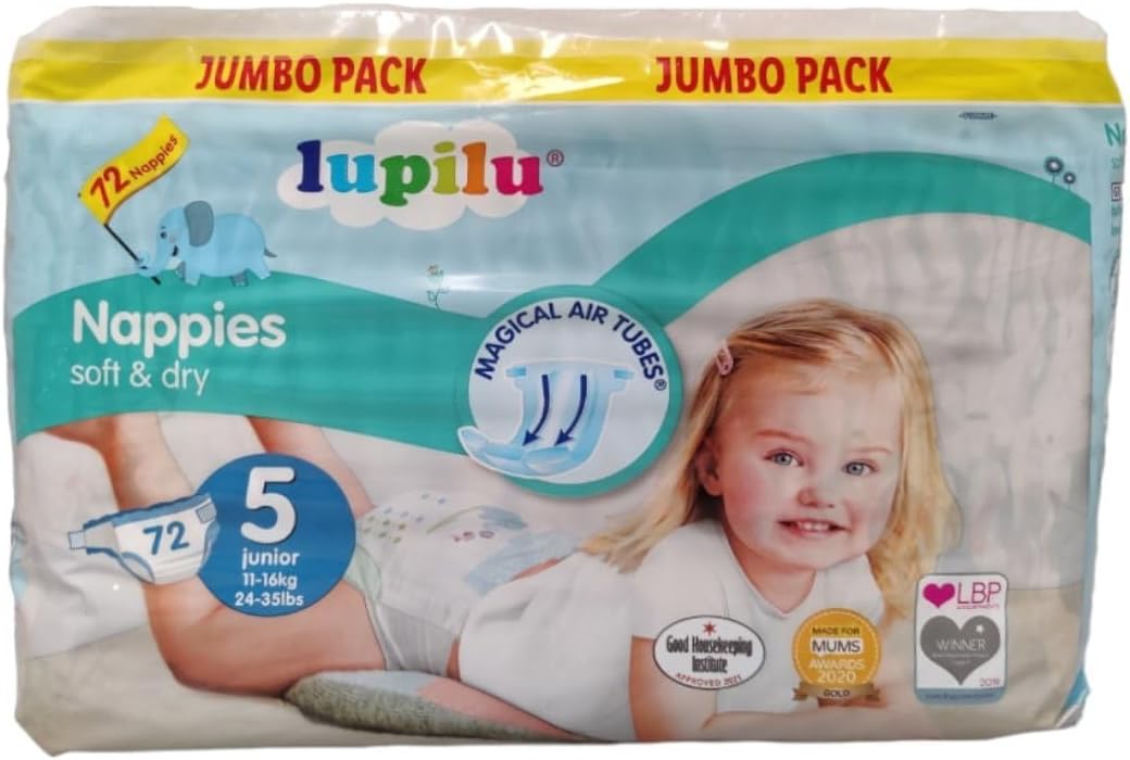 Lupilu Size 5 Nappies Junior Jumbo 72 Pack : Amazon.co.uk: Baby Products
