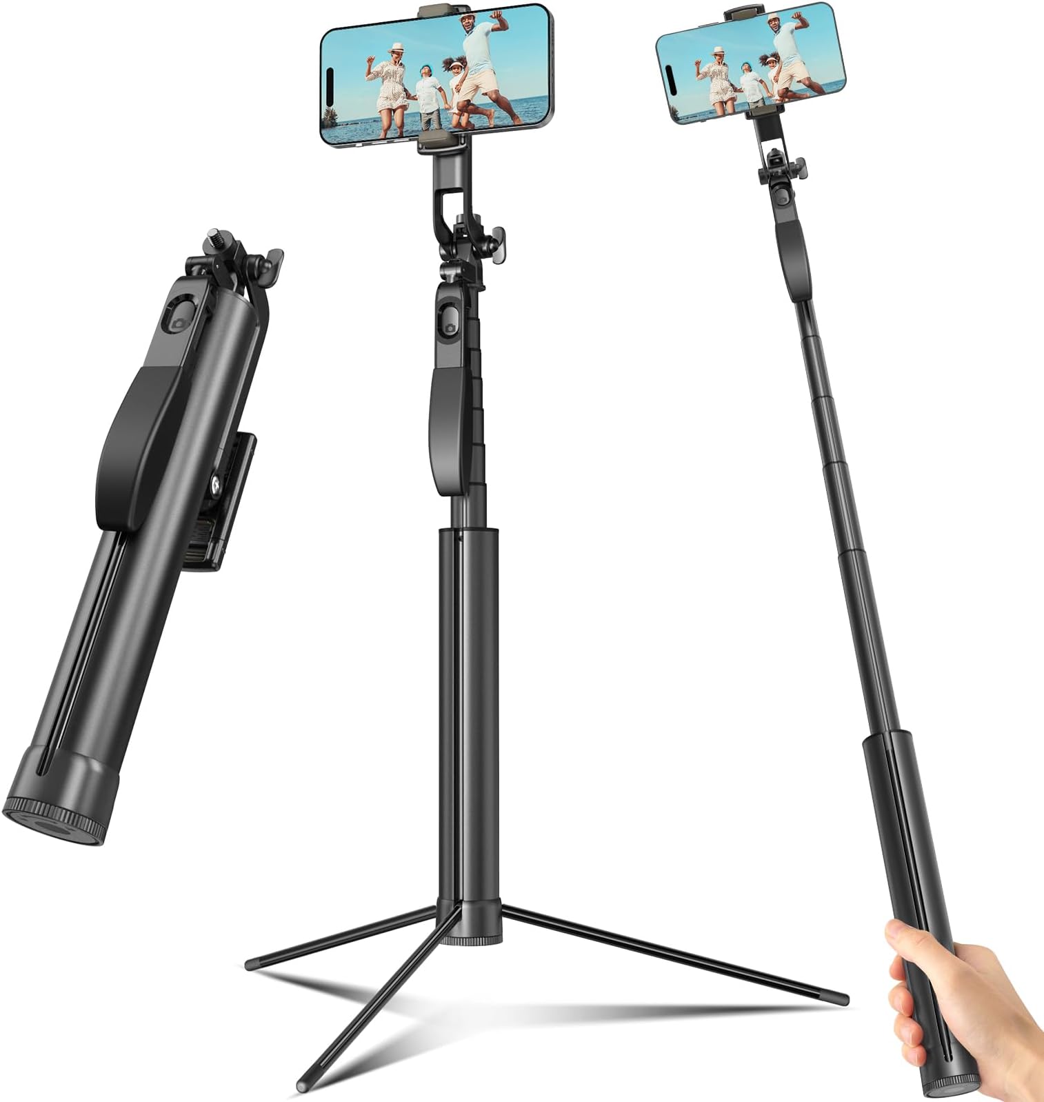 Amazon.com: Selfie Stick with Rechargable Remote and Light, Tripod for ...
