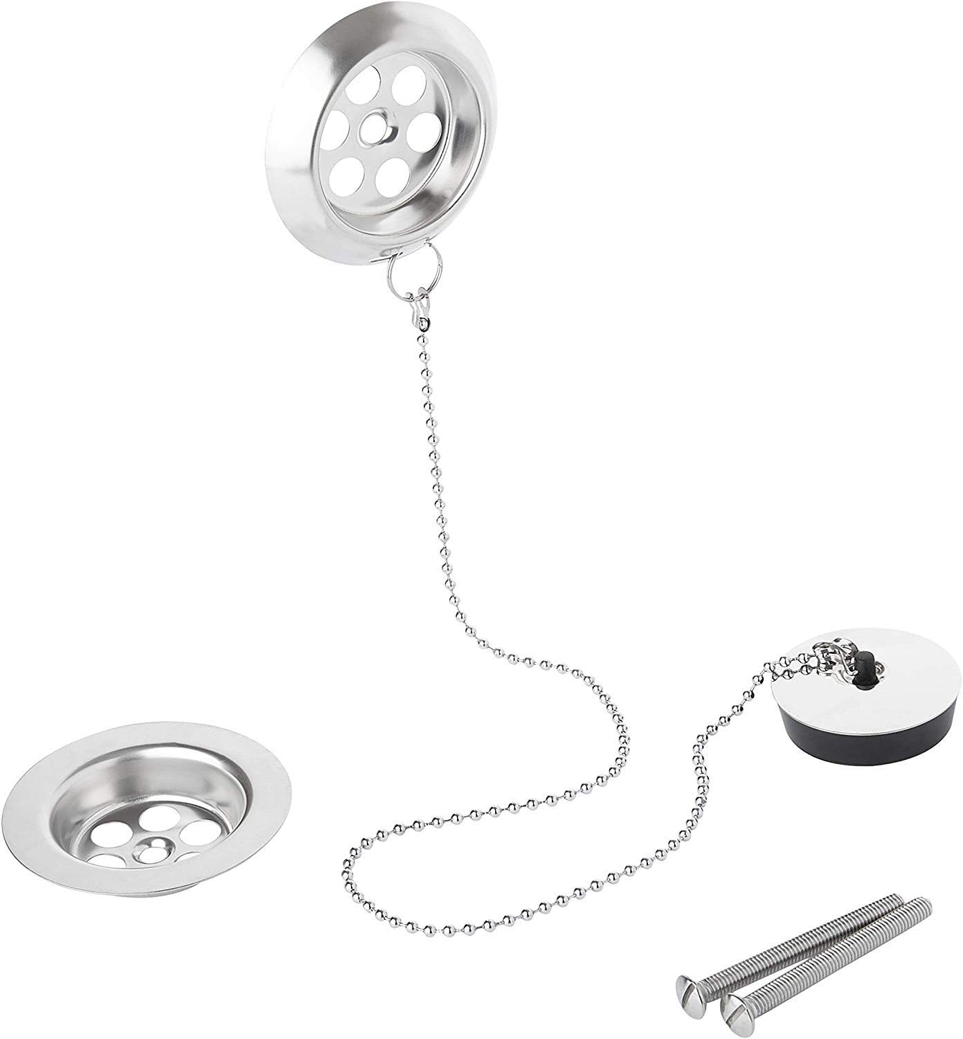 Deva FOV414 Plastic Bath Waste with Overflow and Plug Chrome Finish, 1 ...