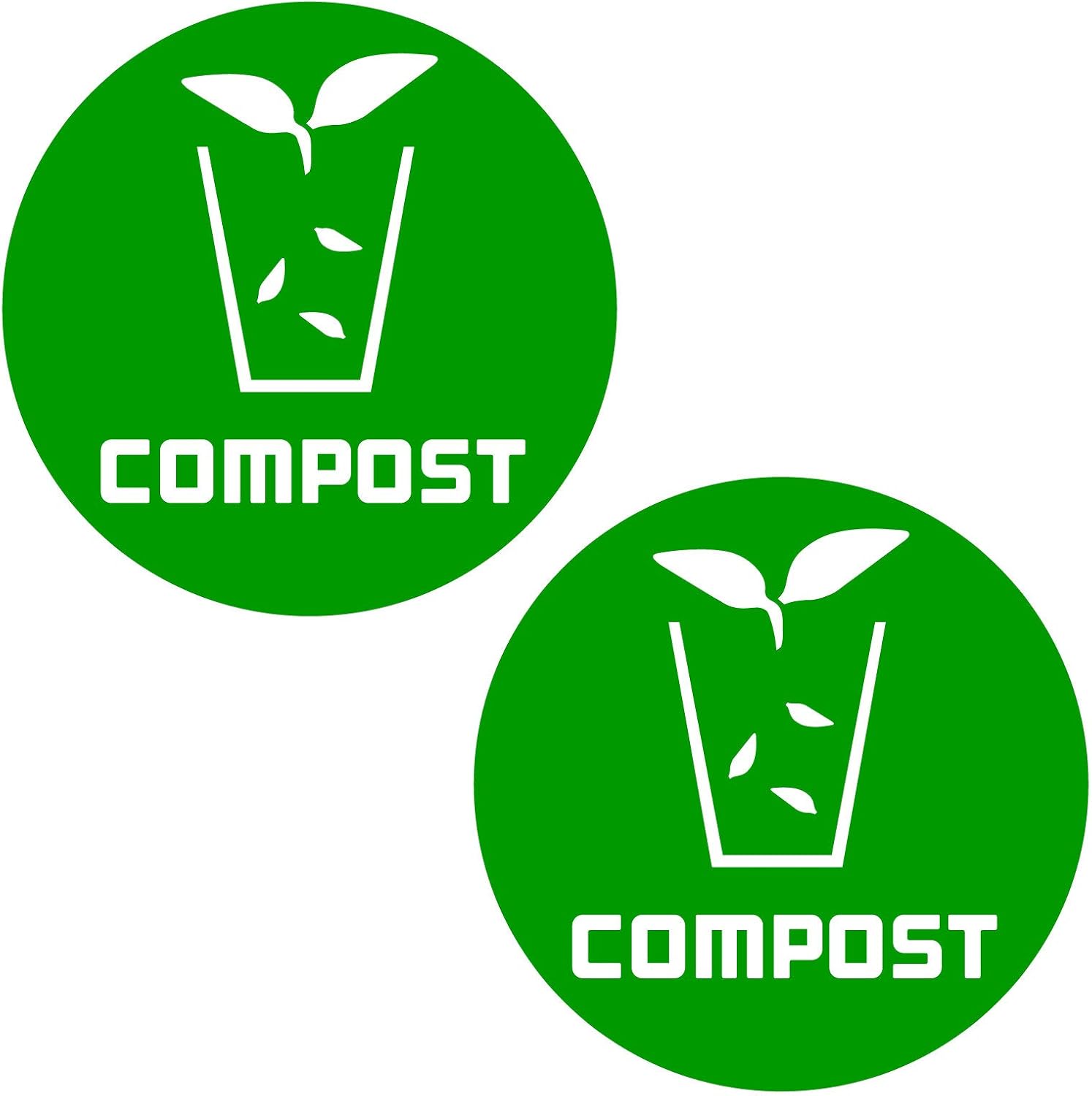 Amazon.com: Compost sticker decals (2 ea) Symbol to Organize food waste ...
