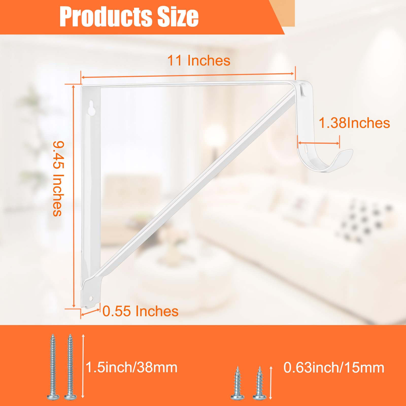 Snapklik.com : KOVOSCH 10 Pack Heavy Duty Closet Shelf & Rod Brackets ...