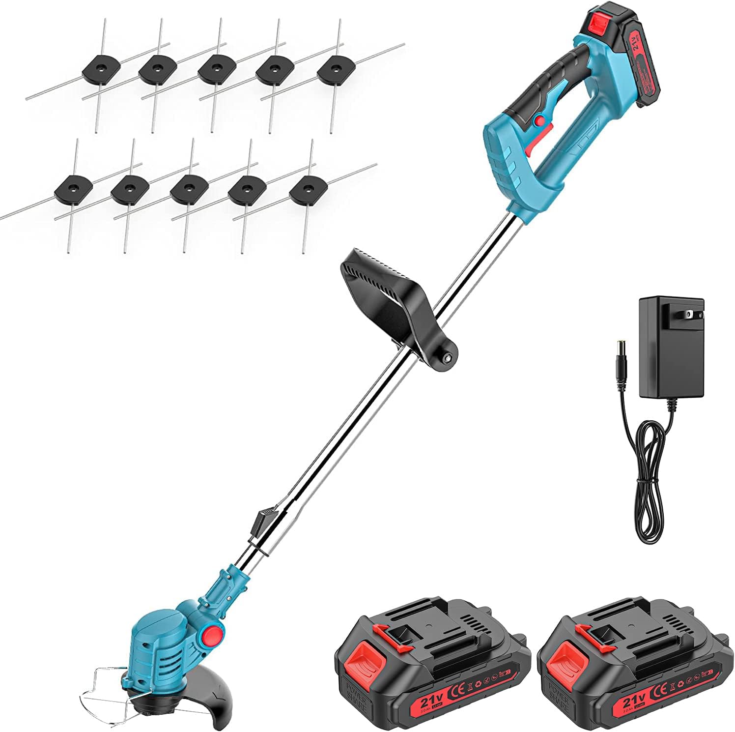 Amazon.com : Weed Wacker Cordless 21V, 47" Adjustable String Trimmer ...