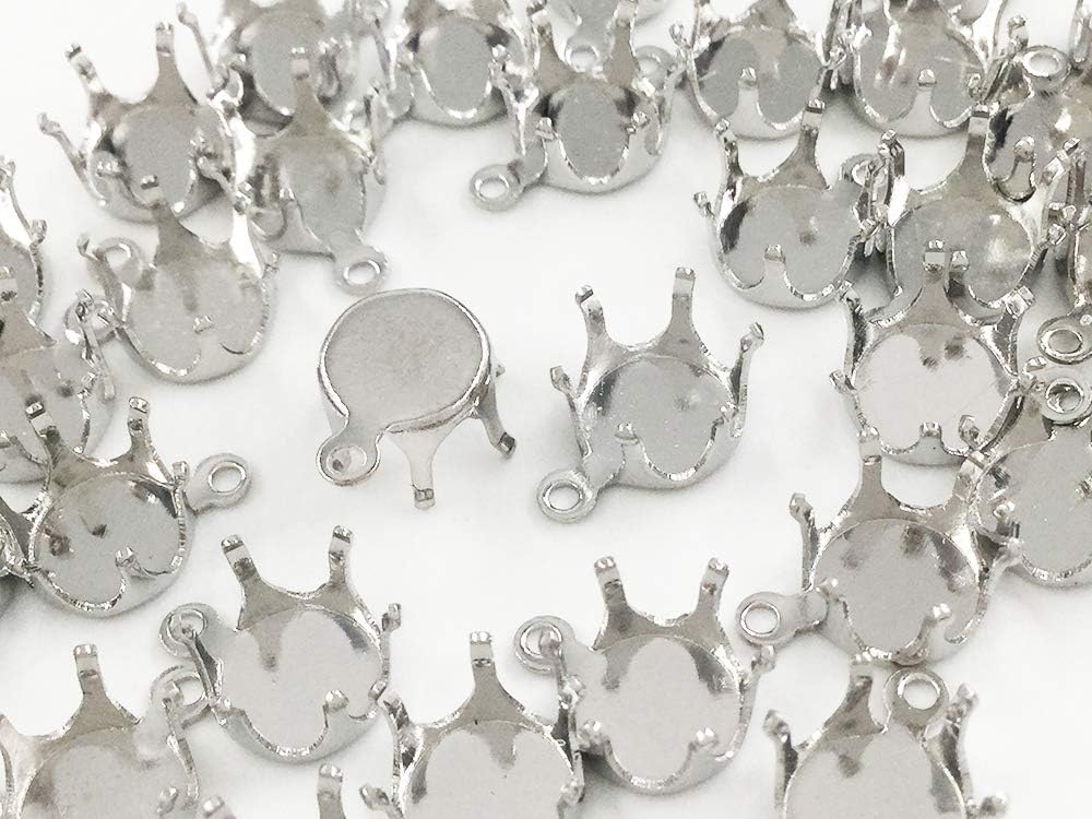 Amazon.co.jp: ガラスストーン 台座 カン付き 6mmストーン用 40個 ゴールド KC金 貼付台座 アクセサリー パーツ 金具 ...