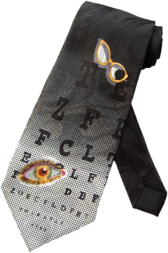 Amazon.com: Steven Harris Mens Optometrist Eye Chart Necktie - Black ...