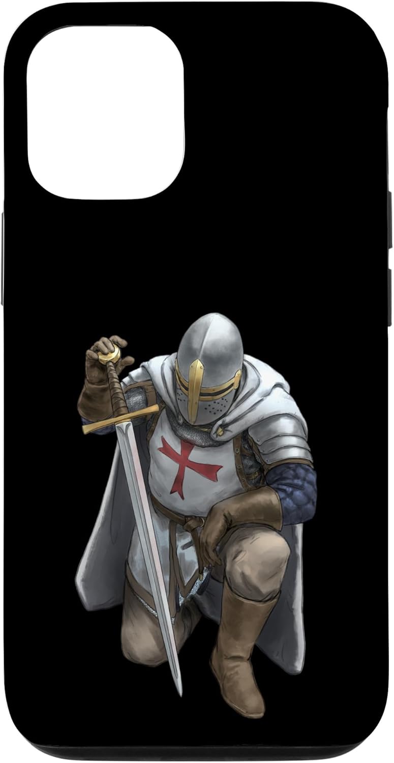 Amazon.com: iPhone 15 Kneeling Knight Templar Warrior with Cross and ...