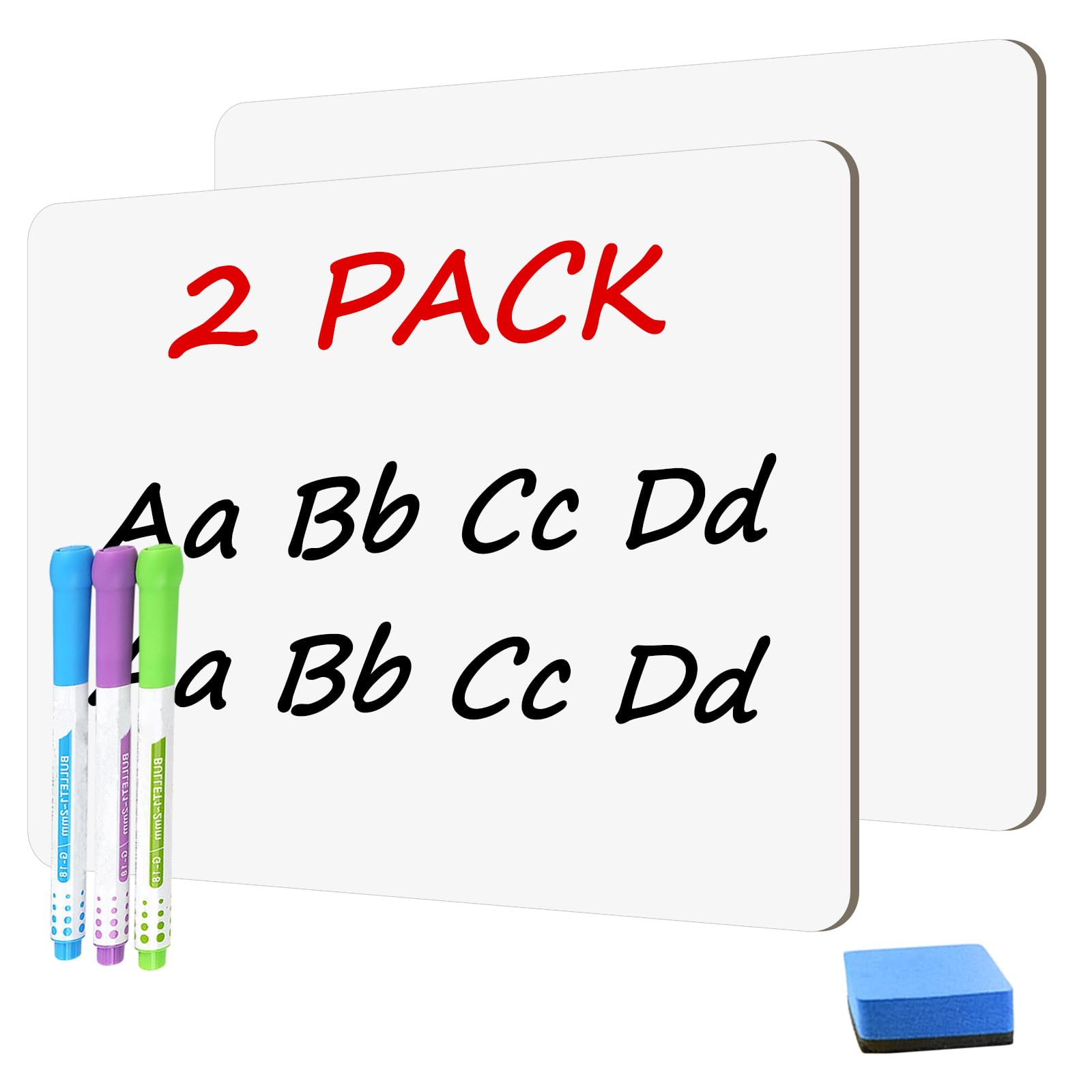 Amazon.com : 2 PC Small White Board Dry Erase Classroom Pack Boards 9 ...