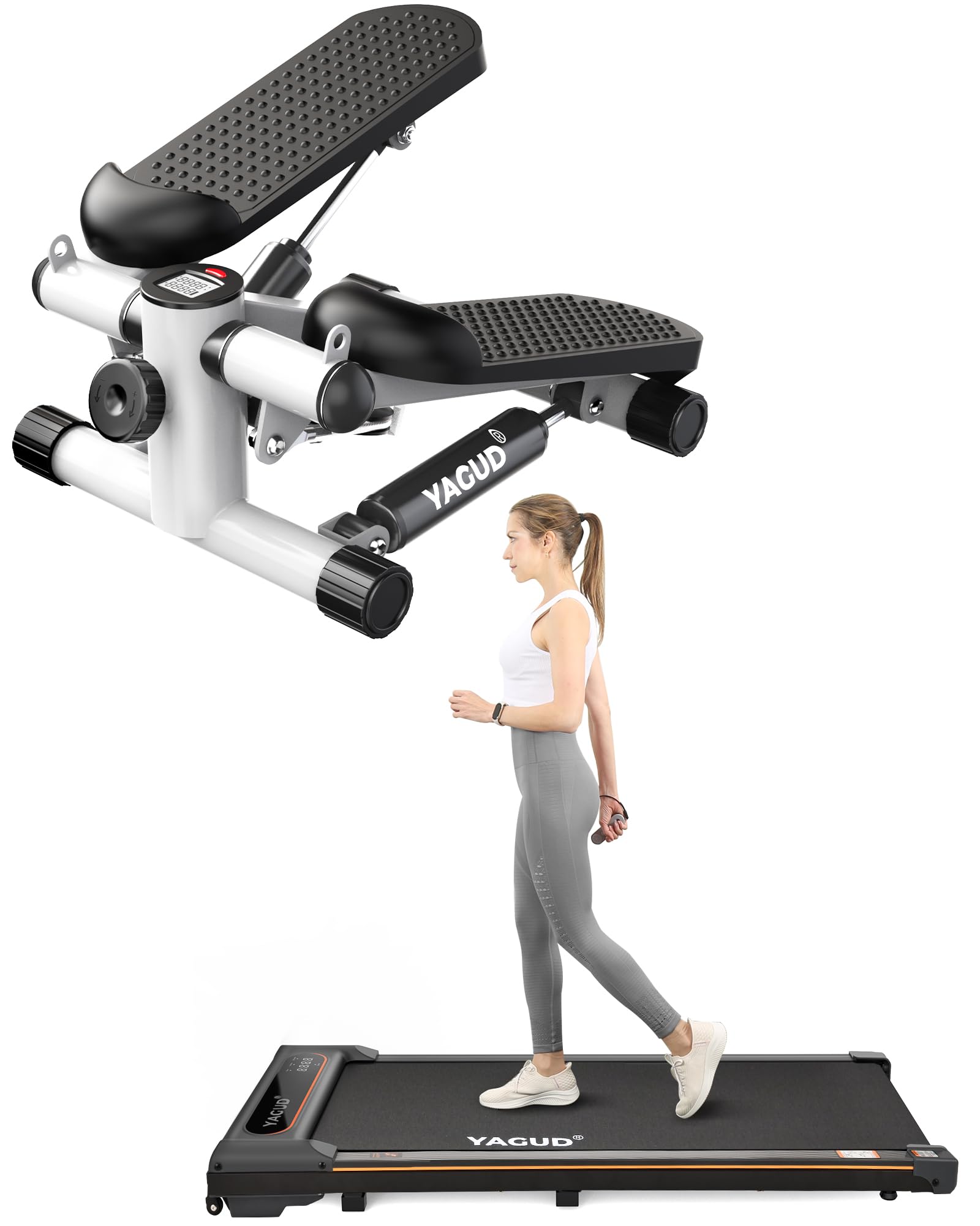 Steppers for Exercise at Home & Yagud Walking Pad Black