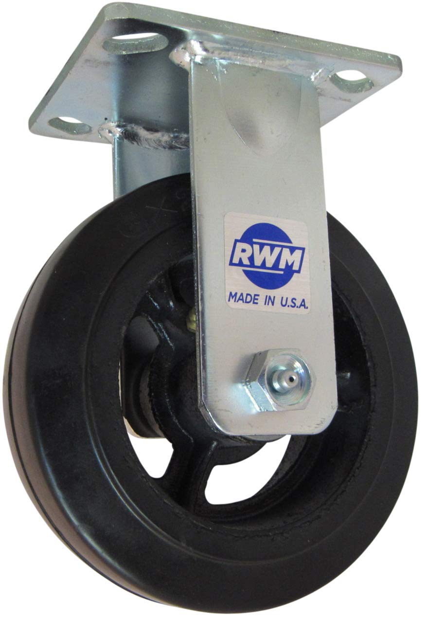RWM Casters 65-RIR-0620-R-WB 65 Series 7-1/2-Inch High, 6-Inch Rubber ...