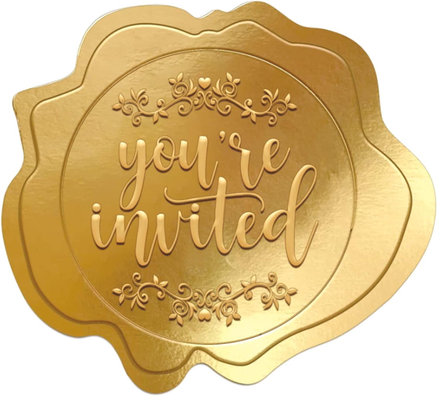 Amazon.com : 200 Pieces Envelope Embossed Sticker 're Invited Wedding ...