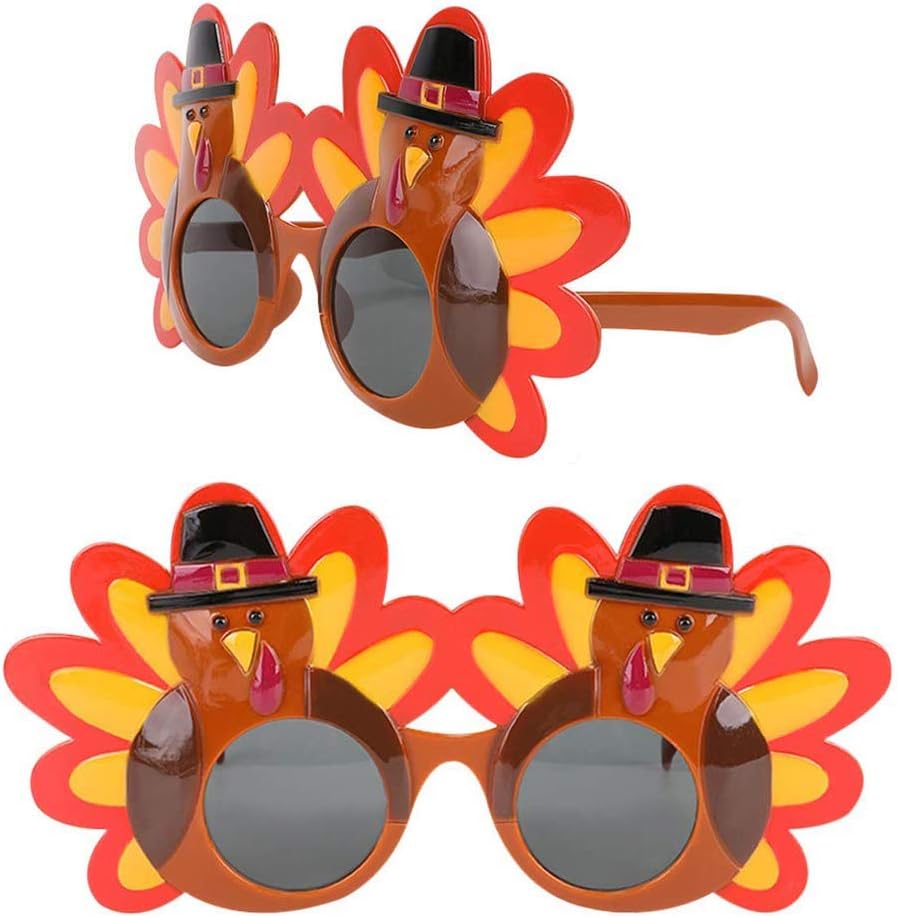 Amazon.com: BOLZRA Thanksgiving Turkey Sunglasses Props 2 Pack Cartoon ...