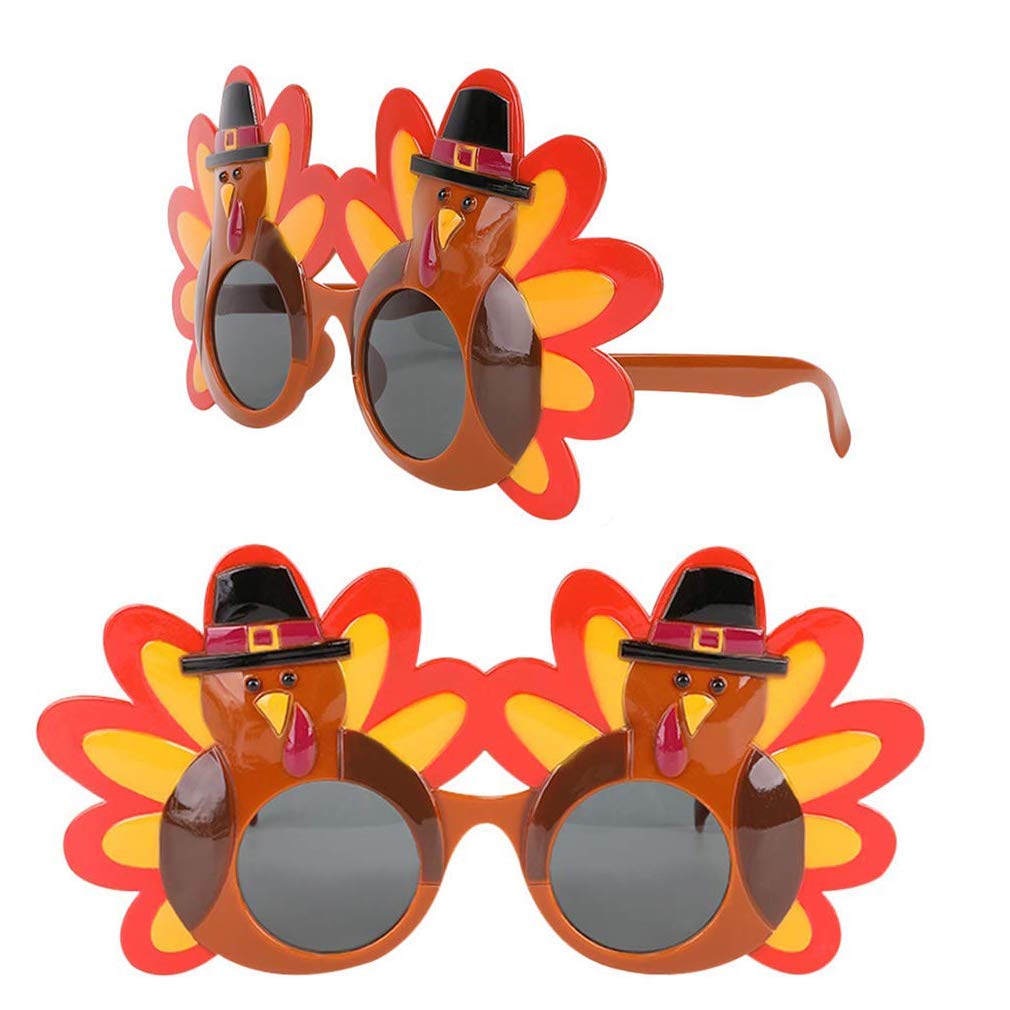 Amazon.com: BOLZRA Thanksgiving Turkey Sunglasses Props 2 Pack Cartoon ...