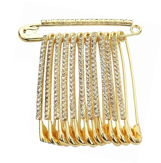 Buy ICW Multi colour stone Big Safety Saree Dress Kurtis Pins Pallu ...