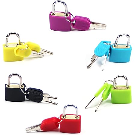 Pengxiaomei 4Pcs Suitcase Lock,4 Colors Mini Padlock with Key Small ...