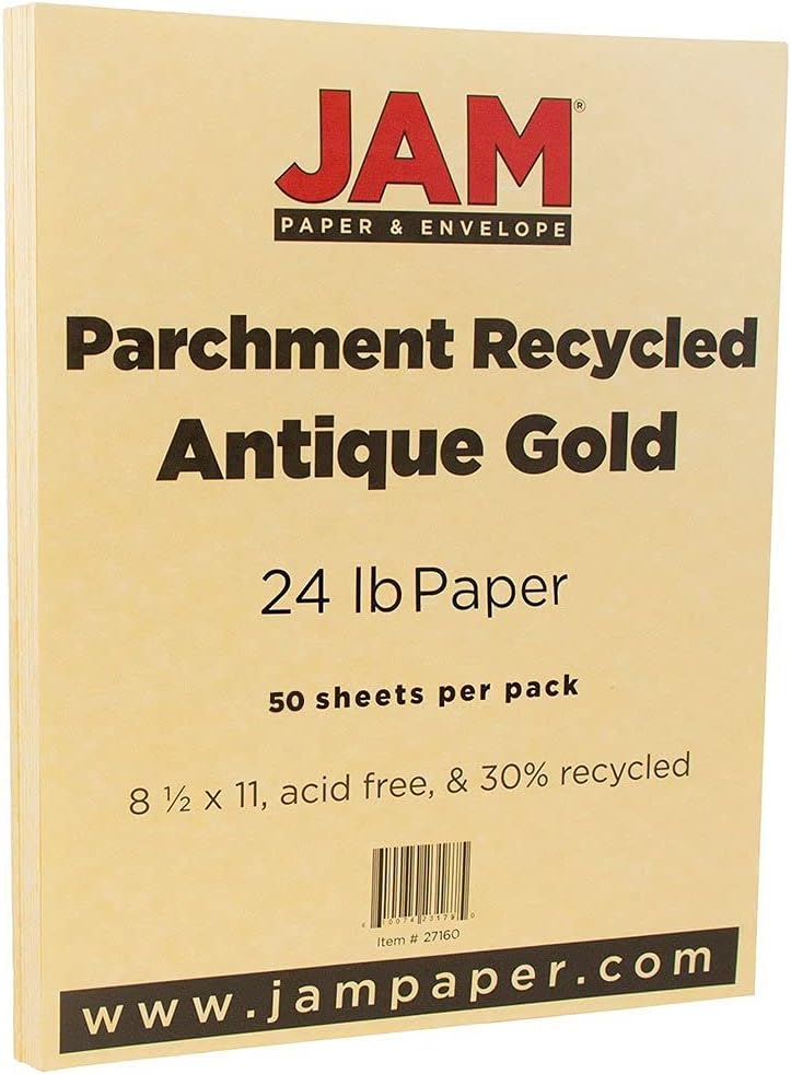 Amazon.com : JAM PAPER Legal Parchment 24lb Paper - 90 GSM - 8.5 x 14 ...
