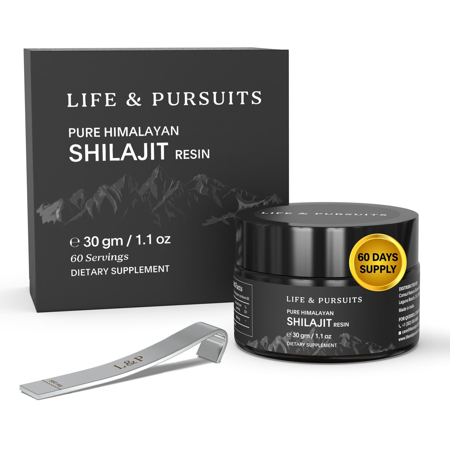 Amazon.com: Life & Pursuits Pure Himalayan Shilajit Resin, 1.1 oz ...