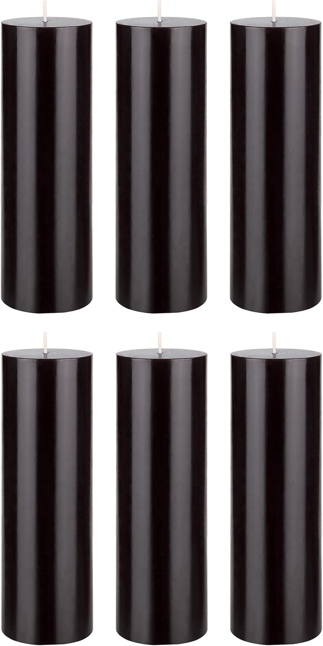 Amazon.com: Mega Candles 1 pcs Unscented Black Round Pillar Candle ...