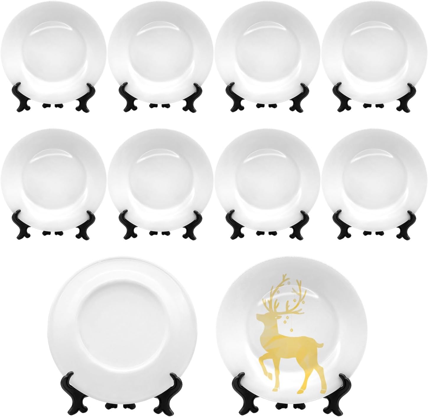 Amazon.com | YOUKE OLA 10 Pack Sublimation Blanks White Ceramic Flat ...