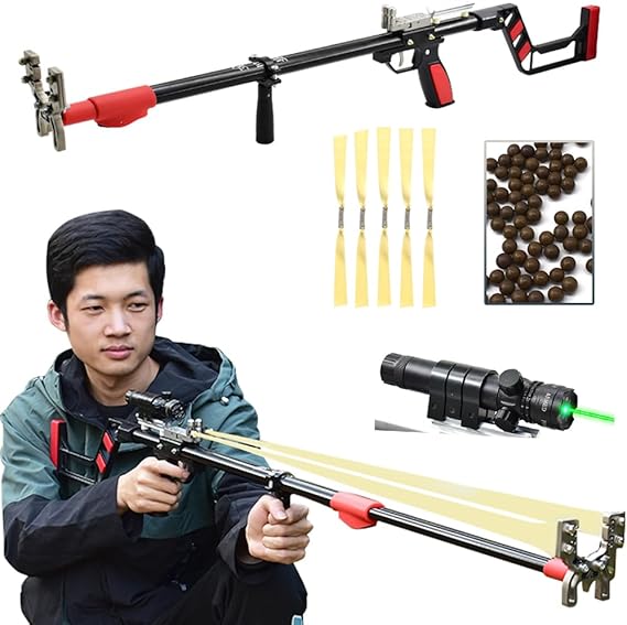 SUFFUSE Slingshot Rifle Retractable Slingshots with Aiming Device ...