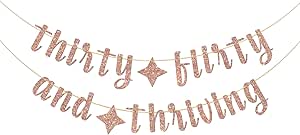 Amazon.com: Thirty Flirty And Thriving Banner, Talk Thirty to Me Banner ...