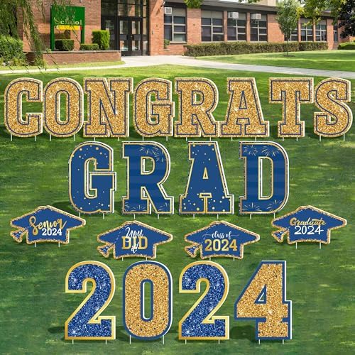 Amazon.com : 25 Pcs 2024 Graduation Yard Sign with Stakes Class of 2024 ...