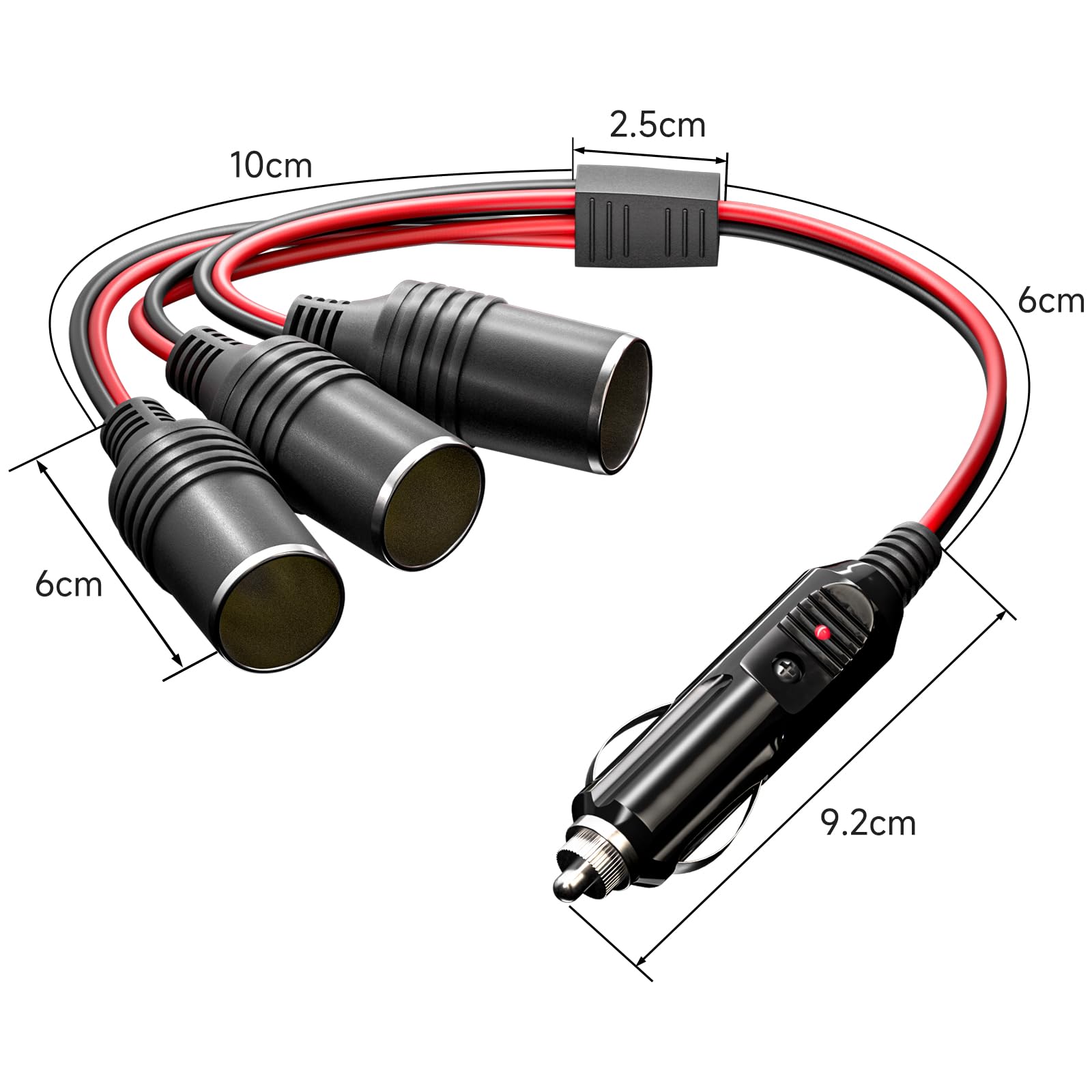 Snapklik.com : Car Cigarette Lighter Splitter 1 To 3 12V 24V Power ...