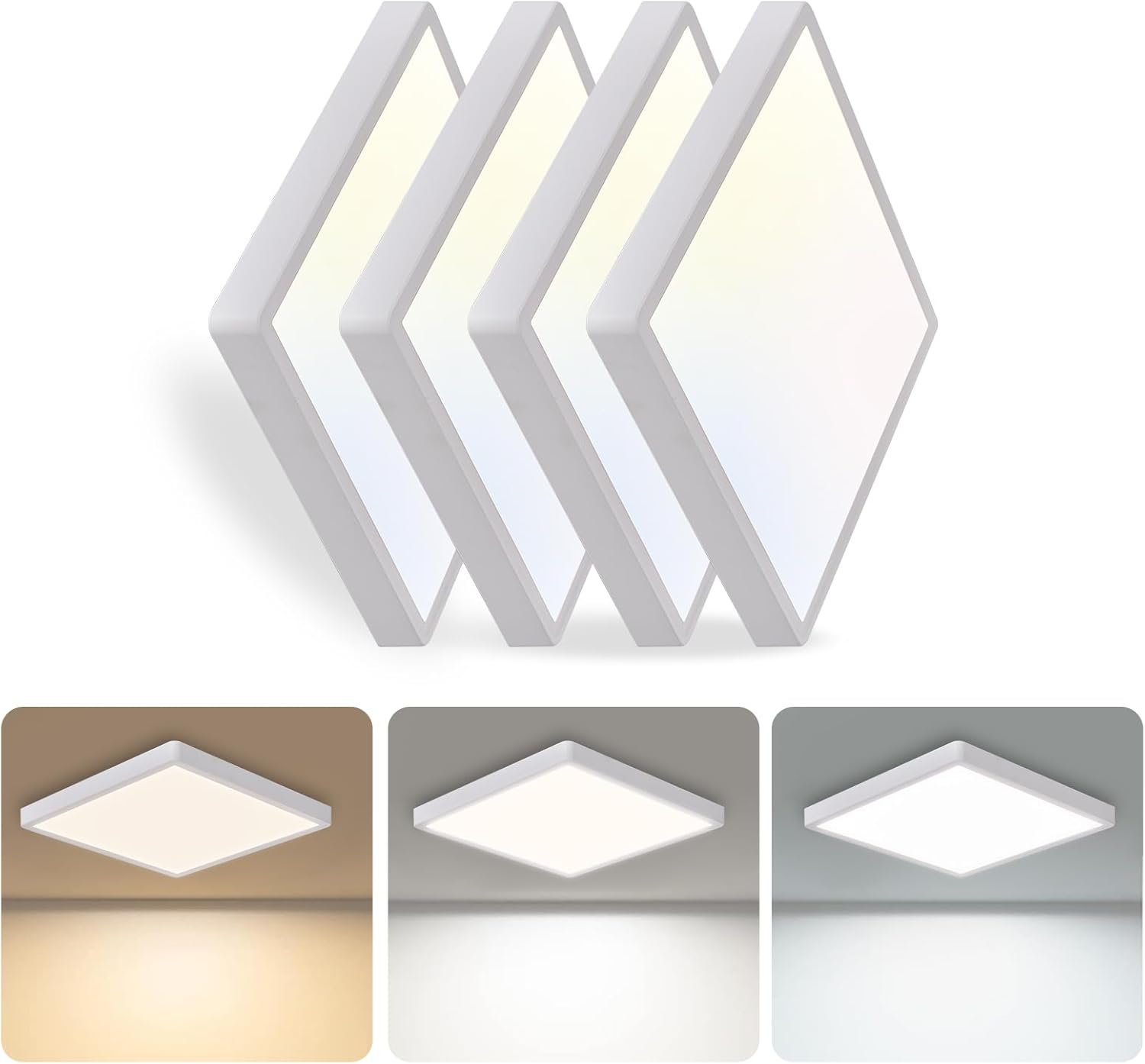 SADENICEL LED Flush Mount Ceiling Light Fixture,12 Inch Square Low ...