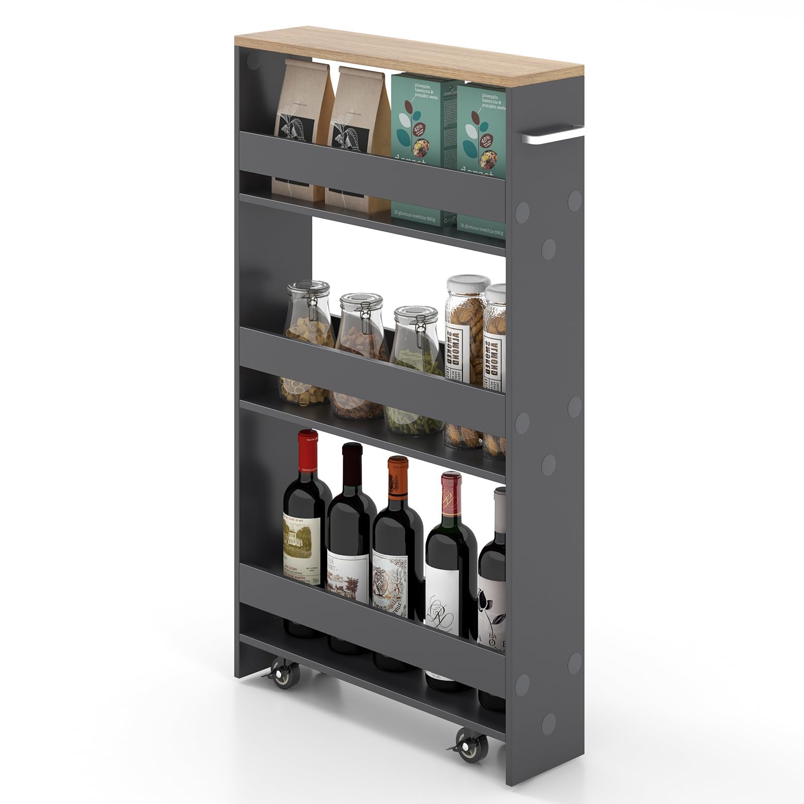 Buy Lifewit Slim Storage Rolling Cart, 4 Tier Slide-Out Trolley Utility ...