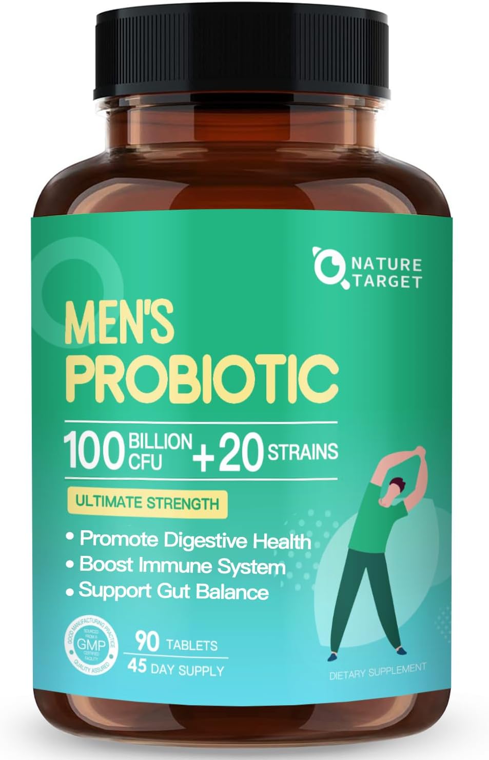 Amazon.com: Probiotics for Men Digestive Health 100 Billion CFUs - Mens ...
