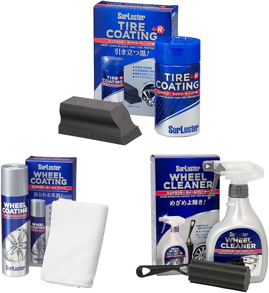 Amazon | Surluster(シュアラスター) 洗車 タイヤコーティング&R S-89 自然な艶が復活 未塗装樹脂も使用可 スポンジ付き & 洗車 ホイールコーティング S-138 ...