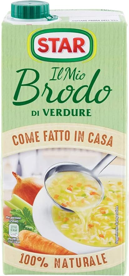 STAR Il Mio Brodo di Verdure, 1L, brodo liquido pronto Vegetale, 100% ...