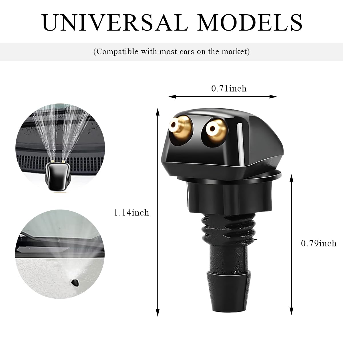 Snapklik.com : KVAEY 2 PCS Front Windshield Washer Nozzles, Windshield ...