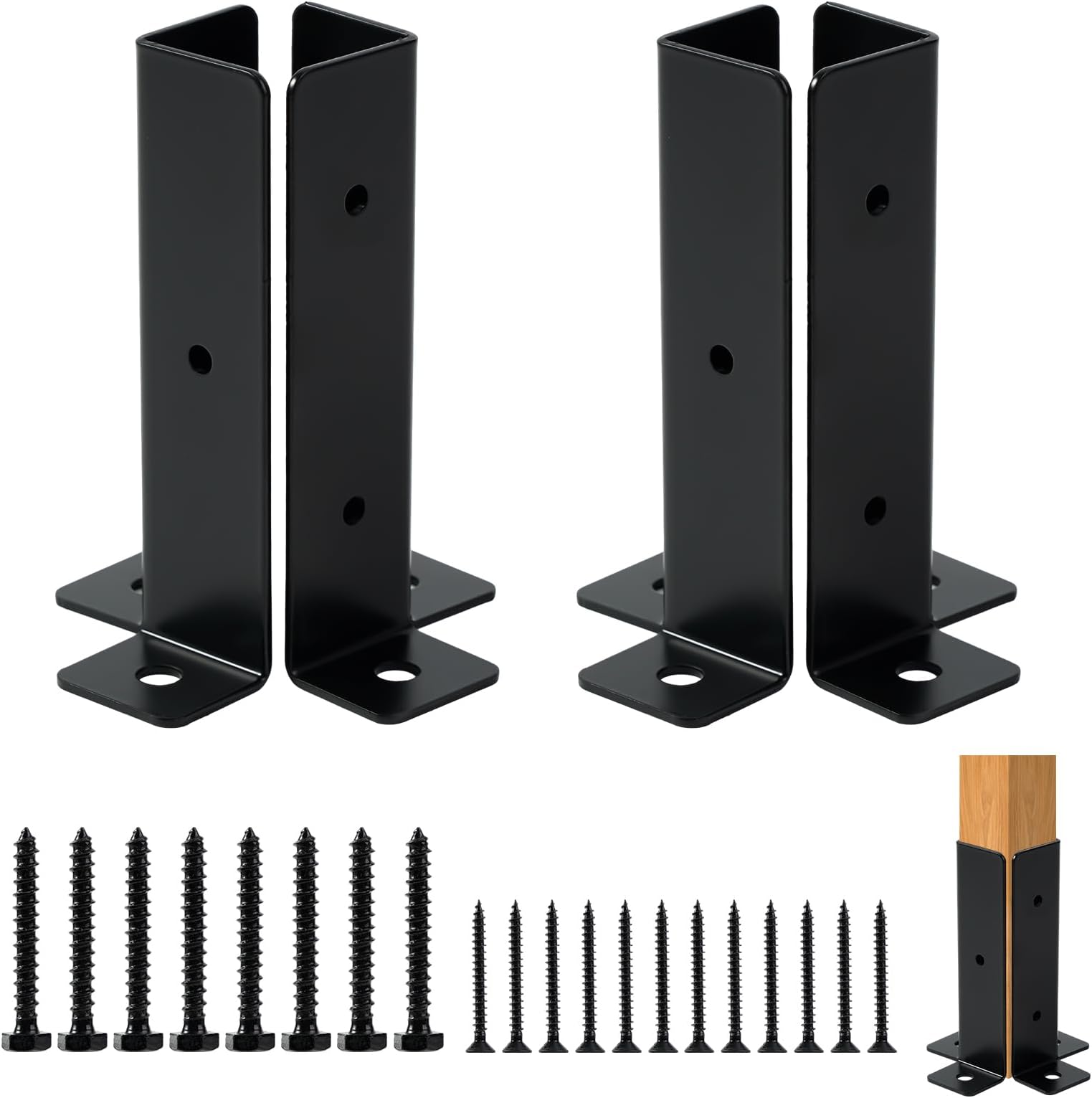 10 Pack 1-1/2" x 1-1/2" Square Post Flange Base, Aluminum Floor Mount ...