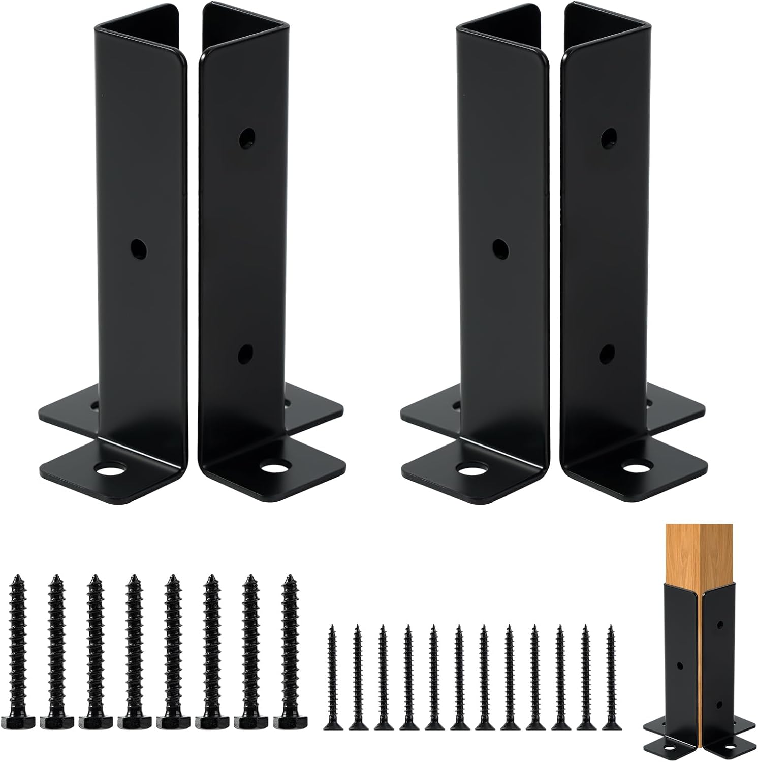 Amazon.com: LOVYNO 4PCS Adjustable Wood Fence Bracket Deck Post Anchor ...